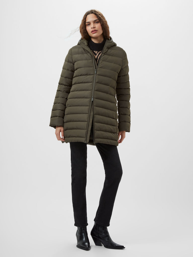 Hooded Puffer Coat Khaki | French Connection EU