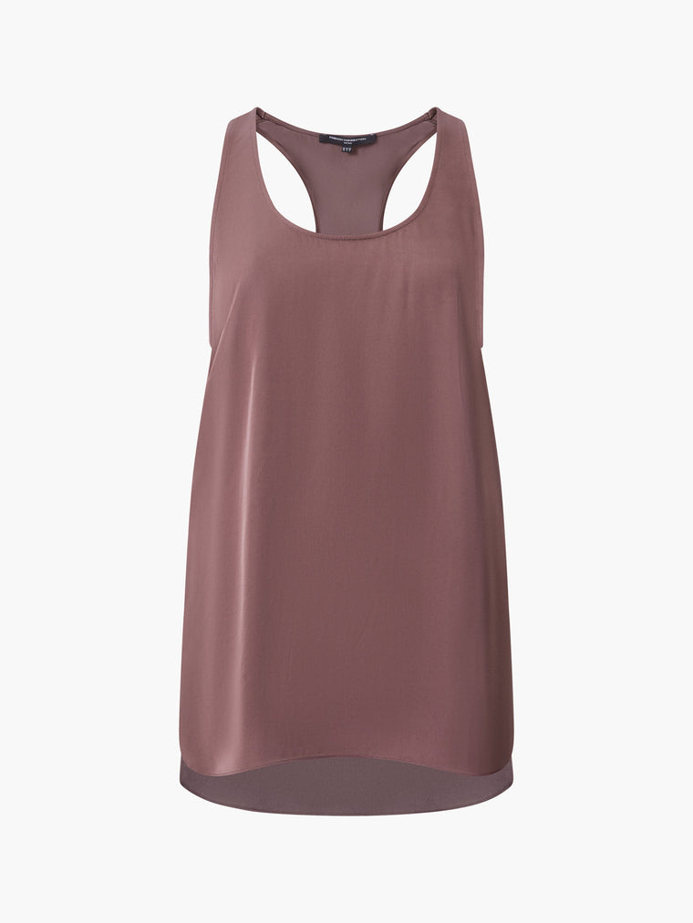 Sera Eco Satin Tank Top Walnut Brown | French Connection EU