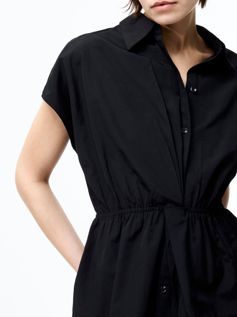 Era Poplin Twist Knot Shirt Black | French Connection EU