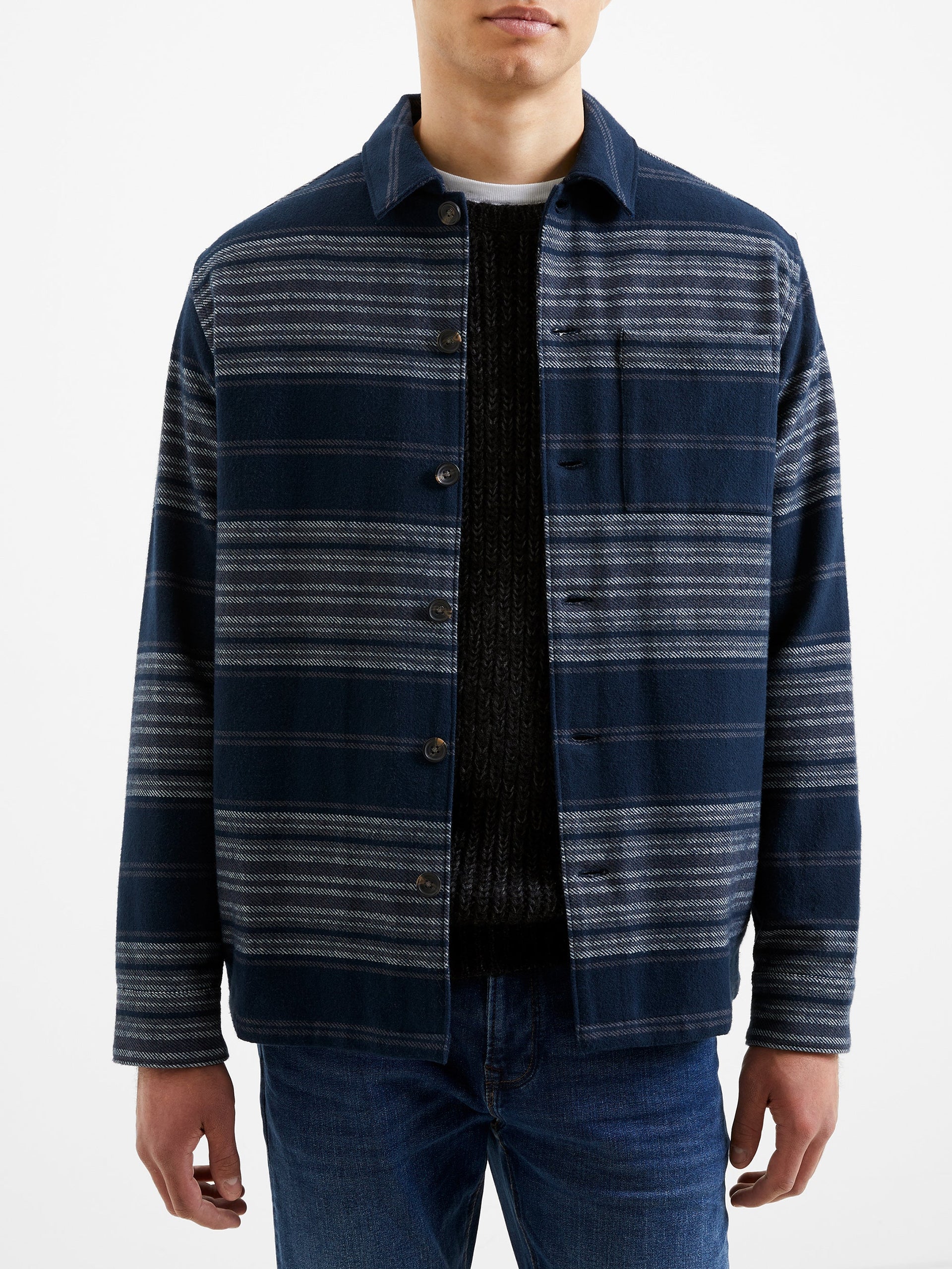 Heavy Twill Stripe Overshirt | French Connection EU