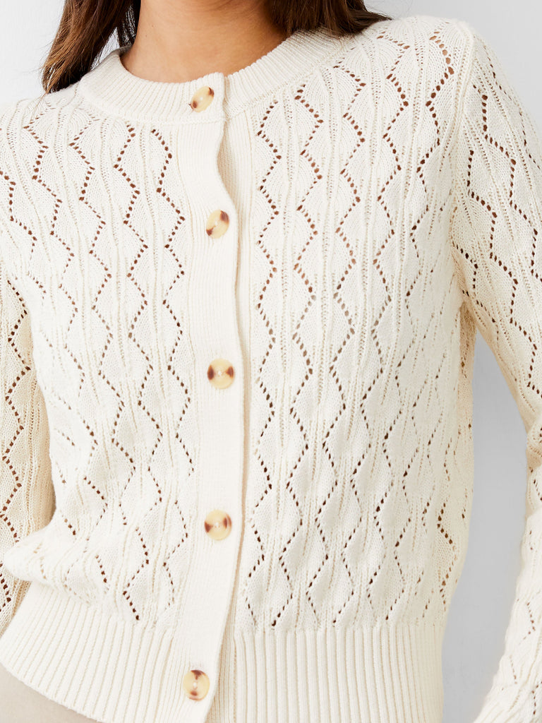 Knit Pointelle Cardigan Ecru | French Connection EU
